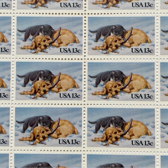US Postal Service | Office | Kitten And Puppy Commemorative Issue Stamp ...